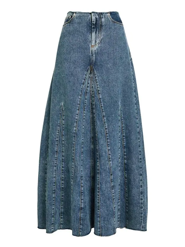 Our Legacy Revel Panelled Denim Maxi Skirt - Indigo
