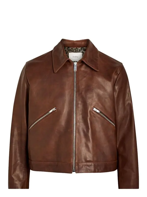 SECOND / LAYER Jimmy Leather Jacket - Brown