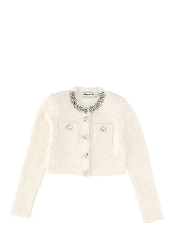 SELF-PORTRAIT Cotton Cardigan - Ivory