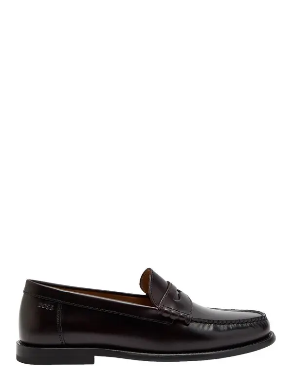 BOSS Tevan Leather Loafers - Red