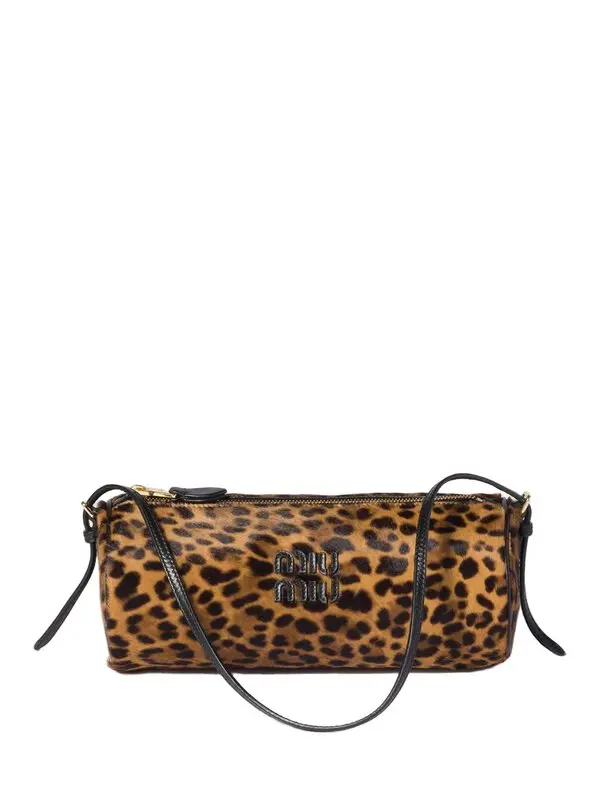 Miu Miu Printed Leather Pouch - Honey