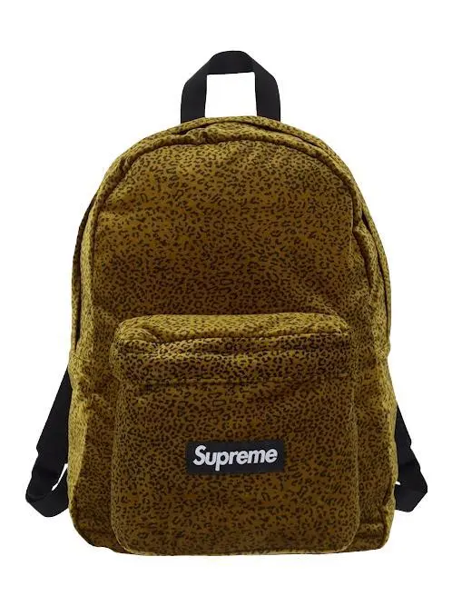 Supreme Velvet Leopard Print Backpack - Tan Leopard