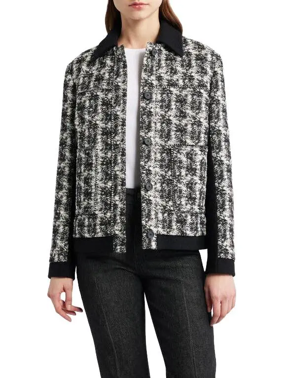 BOSS Joloria Tweed Jacket - Monochrome Tweed