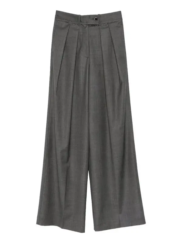NINE:INTHE:MORNING Pleated Wide-leg Trousers - Grey