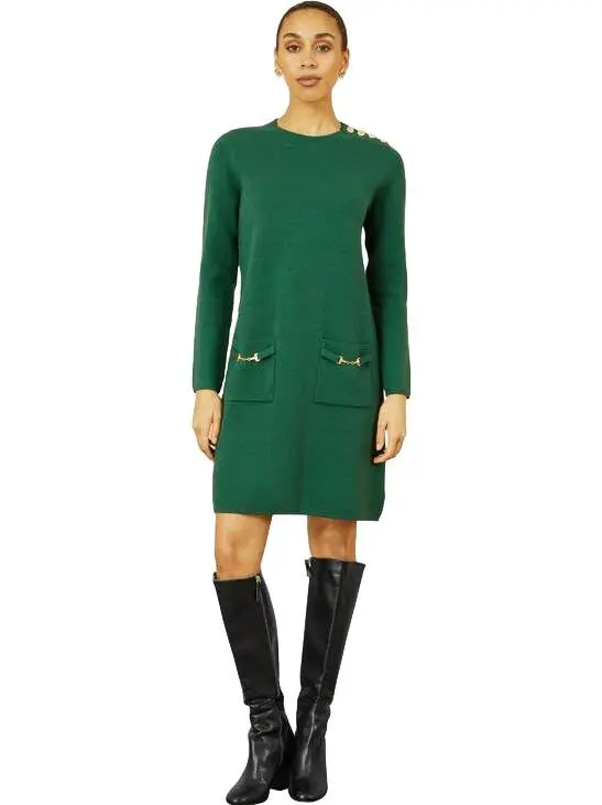 YUMI Tunic Sweater Dress - Green