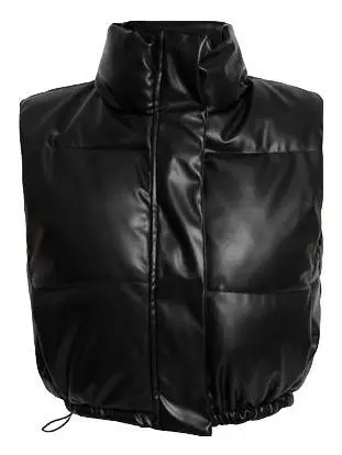 ATS Quilted Faux Leather Vest - Black