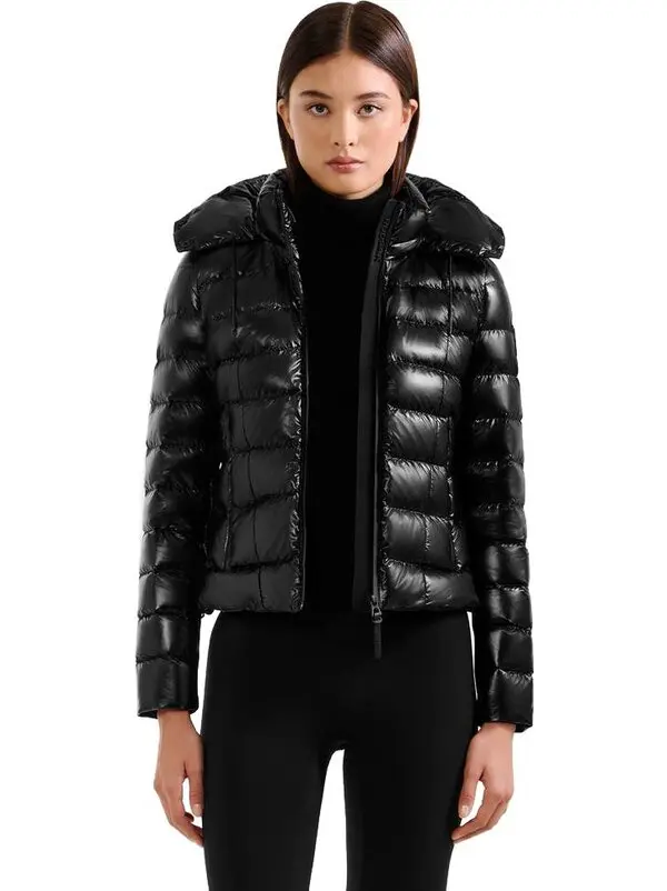 Rudsak Melissa Glossy Lightweight Down Puffer Jacket - Black