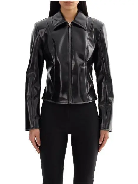 LAMARQUE Joyce Faux Leather Jacket - Black