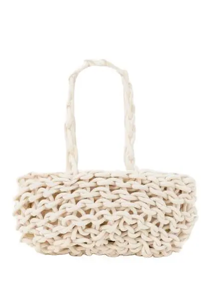 LAMARQUE Malena Braided Shoulder Bag - Bone
