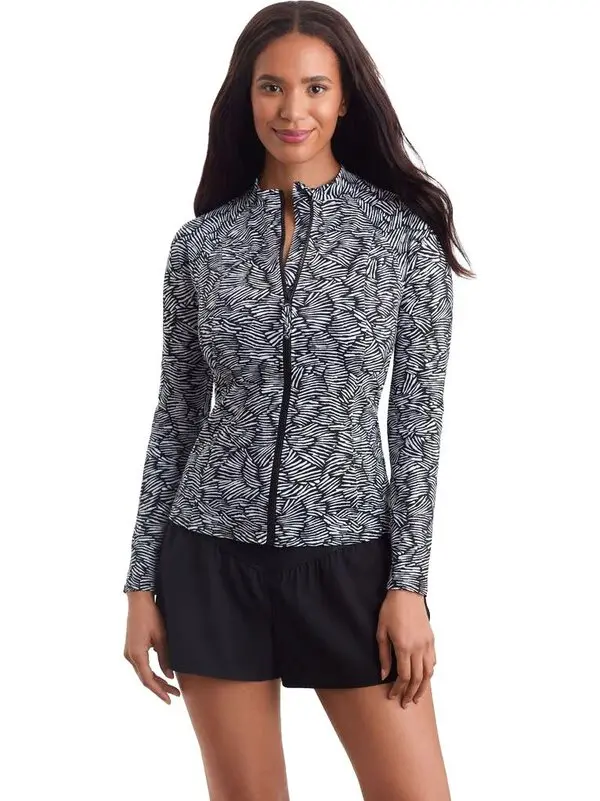 SHAPESOLVER SPORT Long Sleeve Full Zip Sunshirt - Shifting Shape
