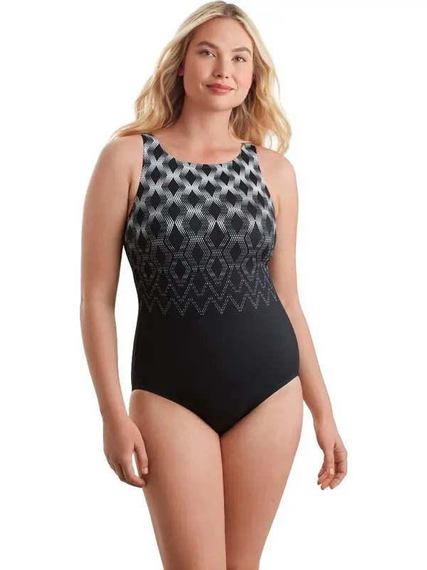 SHAPESOLVER SPORT Highneck Tank Chlorine Resistant One-piece Swimsuit - Linked Up