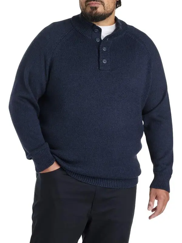 SYNRGY Mockneck Pullover Sweater - Deep Navy Heather