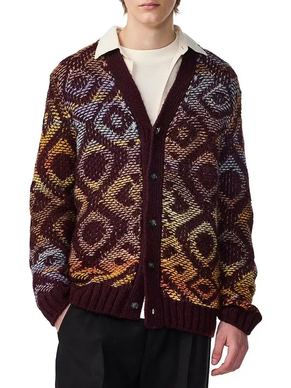Nn07 Viggo 60023 Wool-blend Cardigan - Wine Red