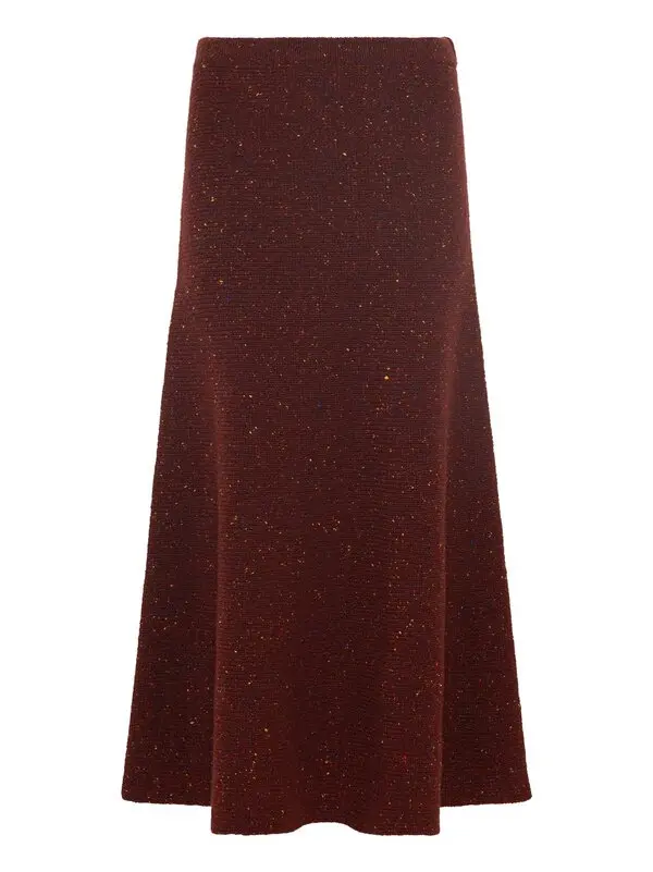Gabriela Hearst Eden Cashmere Midi Skirt - Burnt Sienna Multi