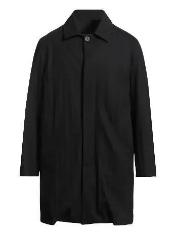 PALTÒ Single-breasted Flannel Coat - Black