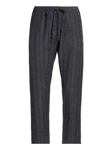 Crossley Cotton-linen Pinstriped Trousers - Black