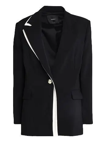 Pinko Crepe Blazer With Lapel Collar - Black