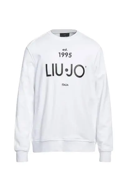 LIU •JO MAN Cotton Blend French Terry Sweatshirt - White