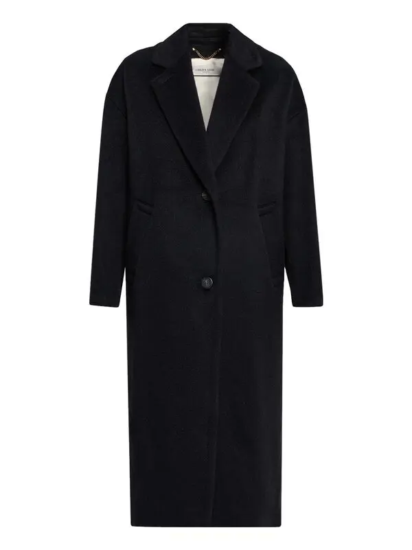 Golden Goose Single-breasted Cocoon Coat - Black
