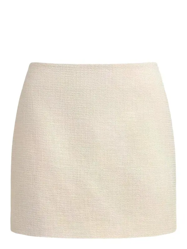 12 STOREEZ Textured Mini Skirt - Neutrals