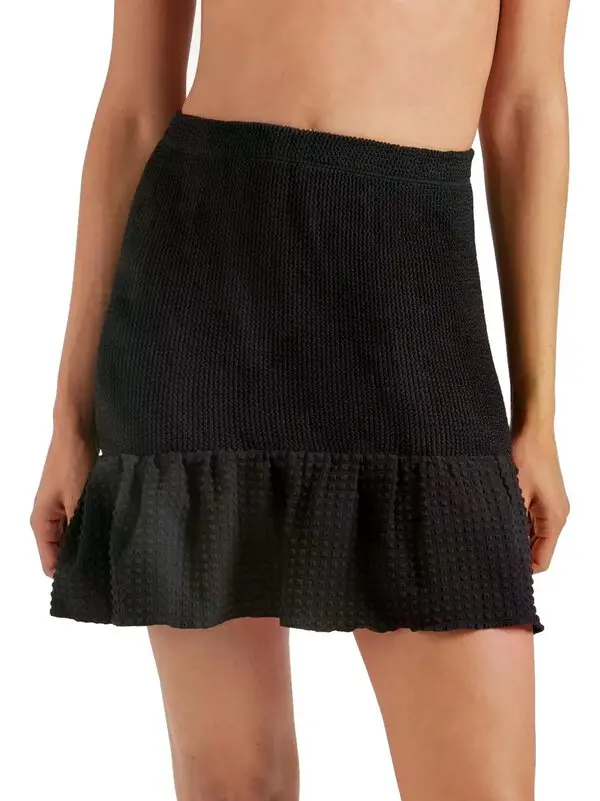 Hunza G Peplum Mini Skirt - Black