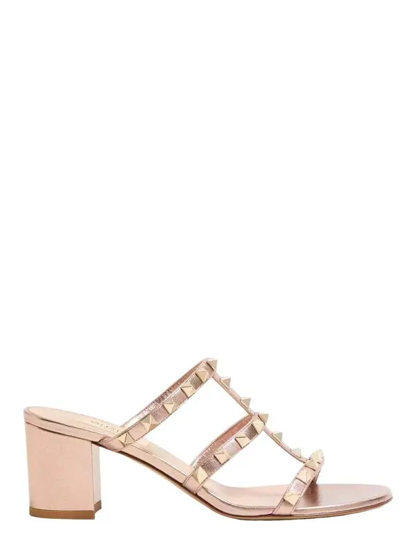 Valentino Garavani 60mm Rockstud Laminated Sandals - Pink