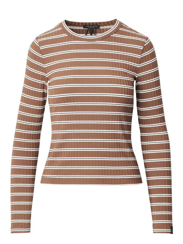 Rag & Bone Luca Stripe Ribbed Long-sleeve Tee - Toffm