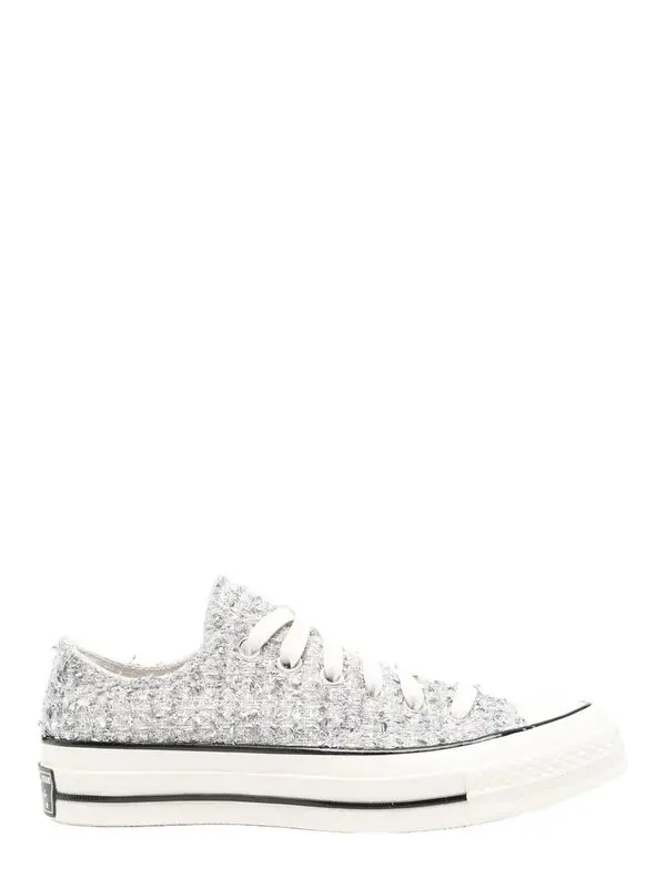 CONVERSE Textured Lace-up Sneakers - Silver