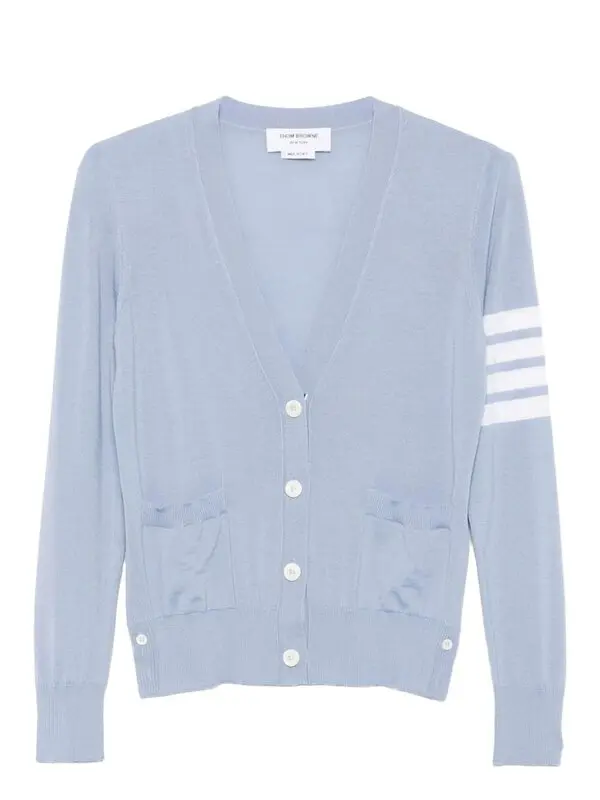 Thom Browne Wool Cardigan - Clear Blue