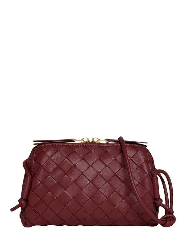 Bottega Veneta Zip Leather Pouch Shoulder Bag - Barolo