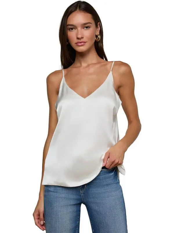 L'Agence Gabriella Silk Camisole - Ivory Charmeuse