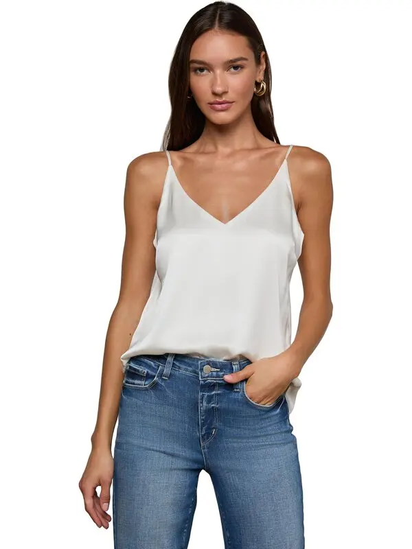 L'Agence Gabriella Silk Camisole - Ivory Charmeuse