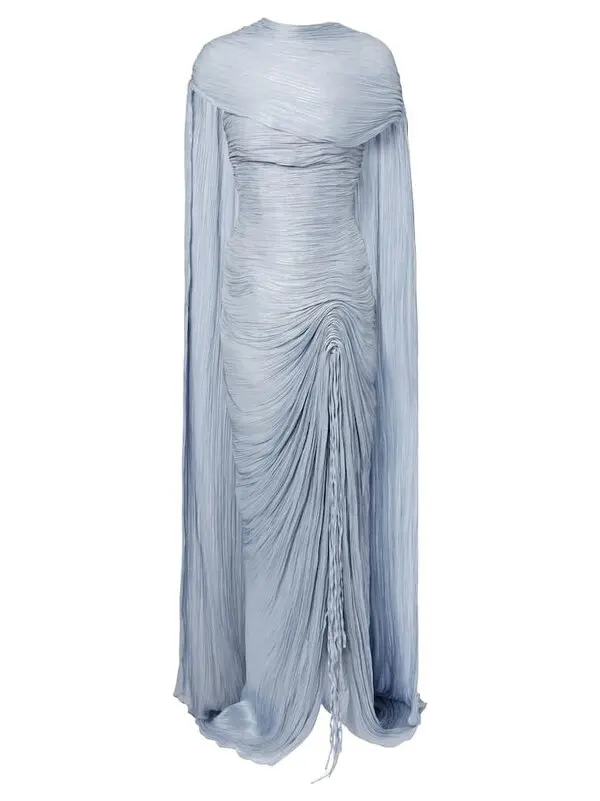 MARMAR HALIM Tatiana Pleated Corset Gown - Blue