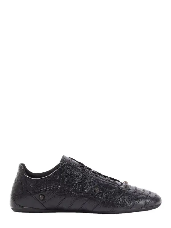 Balenciaga City Studded Leather Sneakers - Black