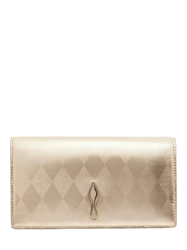 CHRISTIAN LOUBOUTIN Bettina Metallic Leather Clutch - Gold