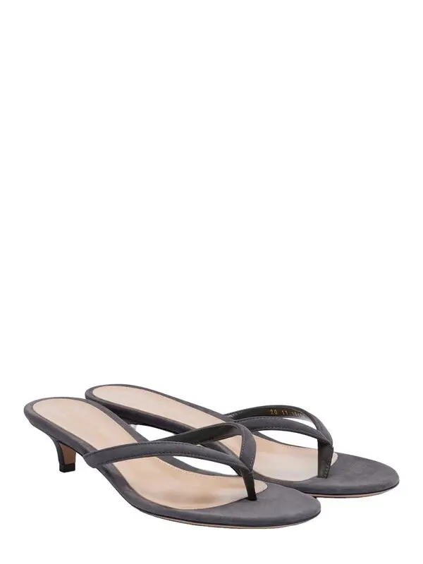 GIANVITO ROSSI Calypso 35 Suede Thong Sandals - Grey