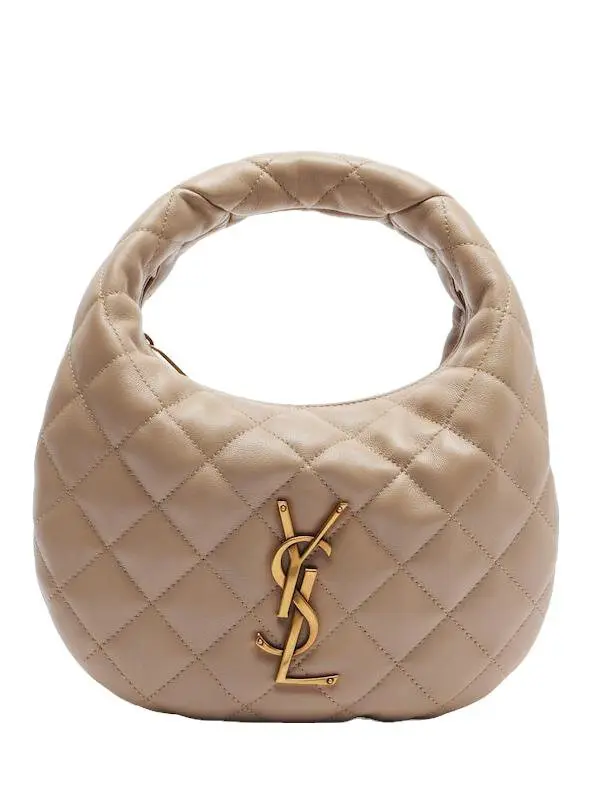 Saint Laurent Icarino Quilted Leather Tote - Beige
