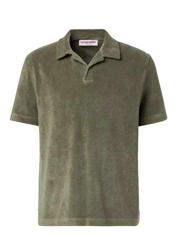 Orlebar Brown Terry Resort Cotton Terry Polo Shirt - Green