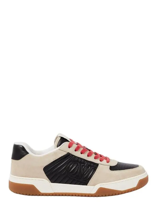 Valentino Garavani Suede And Leather Sneakers - Beige