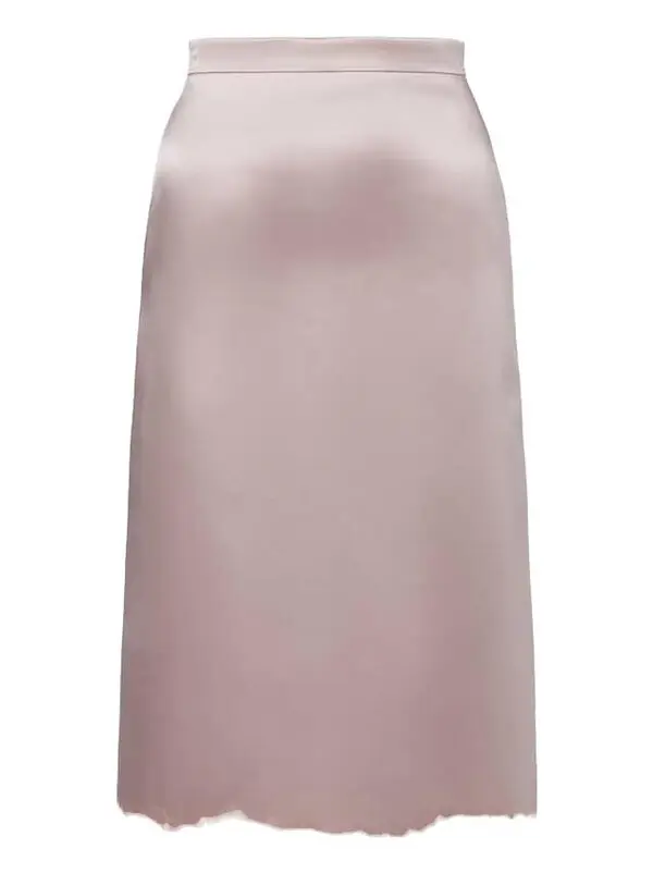 Valentino Garavani Feather-trimmed High-rise Midi Skirt - Pink