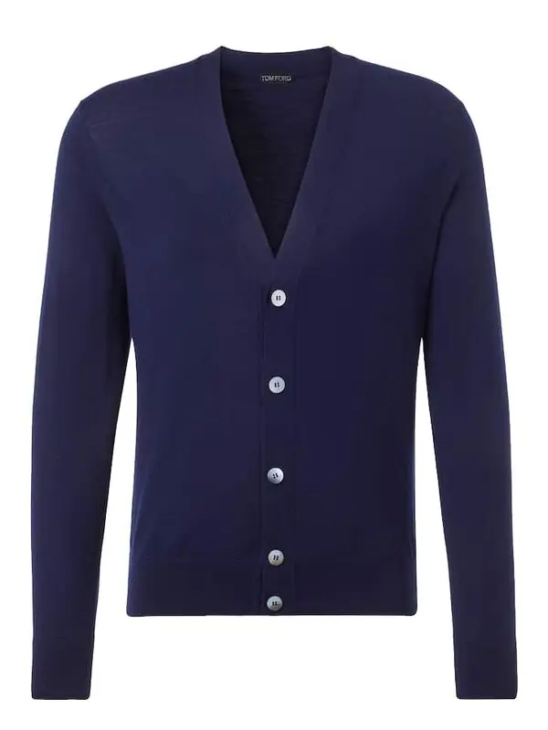 TOM FORD Wool Cardigan - Blue