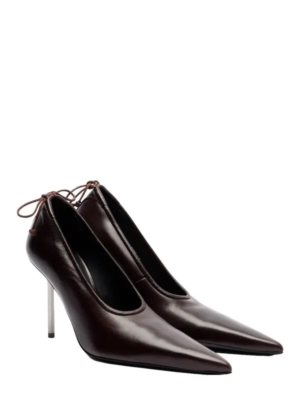 Acne Studios Leather Pointed Toe Pumps - Brown