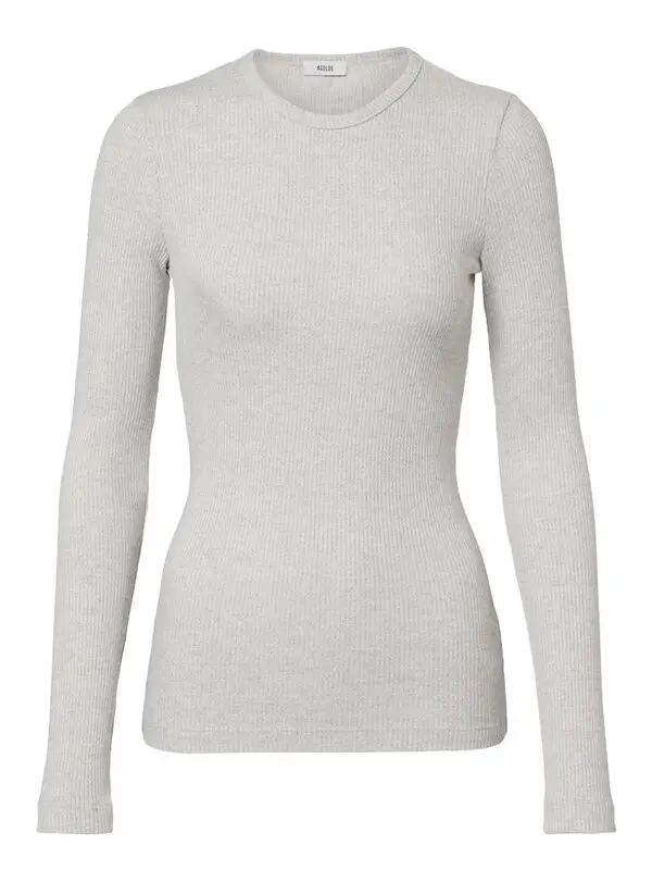 AGOLDE Ribbed-knit Top - Grey