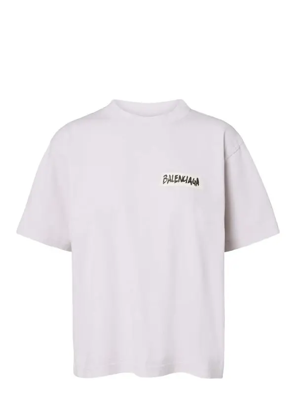 Balenciaga Logo Cotton T-shirt - White