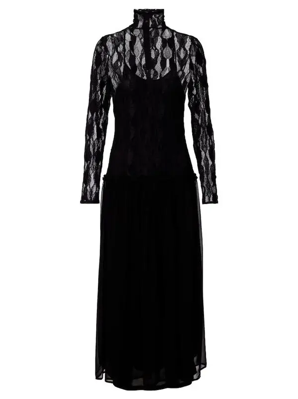 Ulla Johnson Sybil Lace And Chiffon Maxi Dress - Black