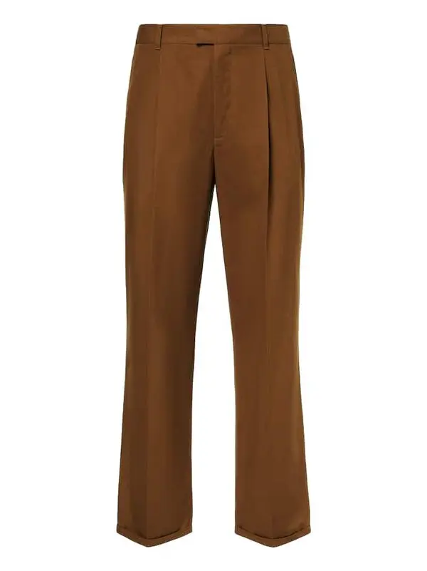 THE ROW Belamy Cotton-blend Gabardine Straight Pants - Brown