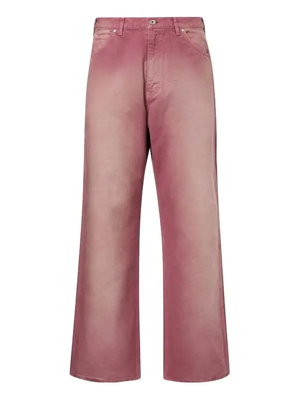 Auralee Faded Wide-leg Jeans - Pink