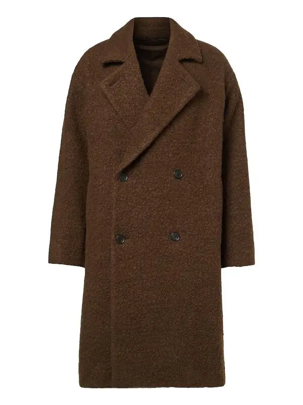 A.PRESSE Double-breasted Wool-blend Coat - Brown