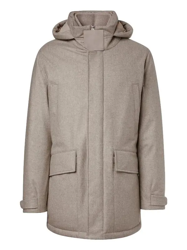 Zegna Technical Wool Down Jacket - Beige