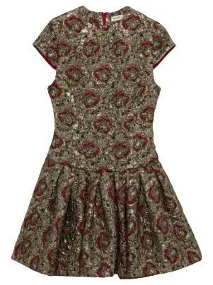 Simkhai Elowen Short-sleeve Fit & Flare Jacquard Mini Dress - Ruby Multi